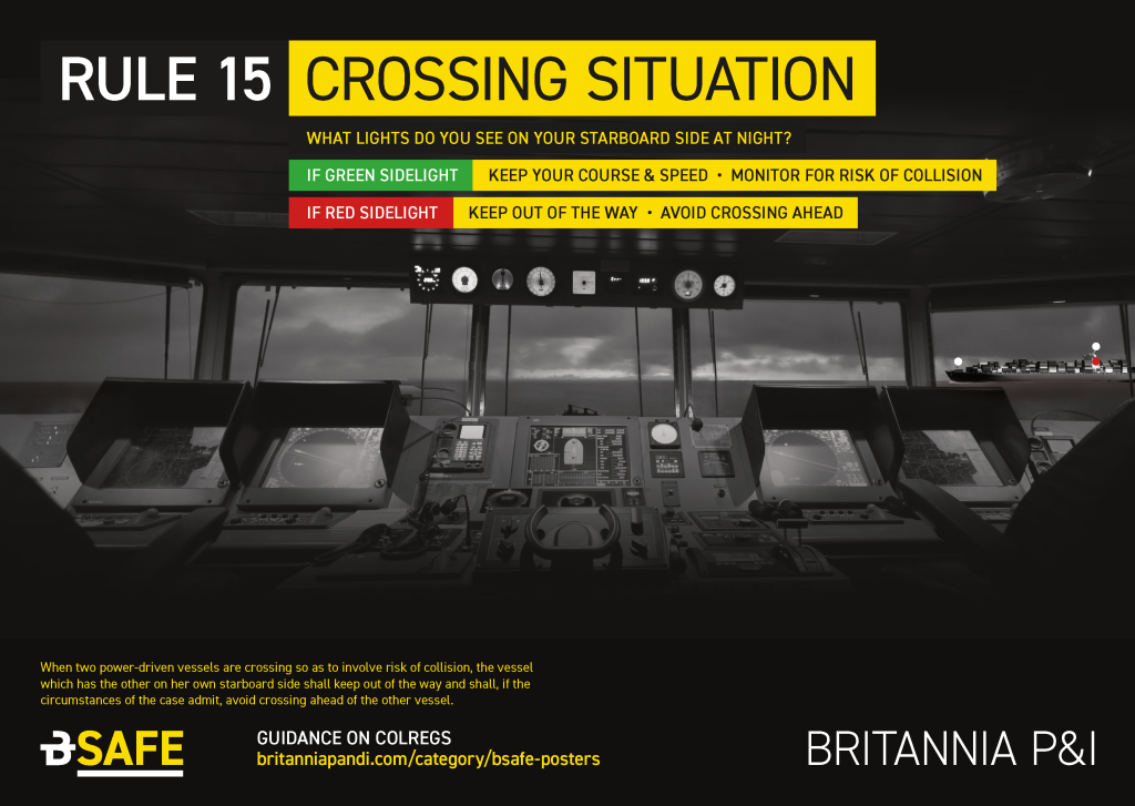 Collision regulations (COLREGS) part B posters | Britannia P&I